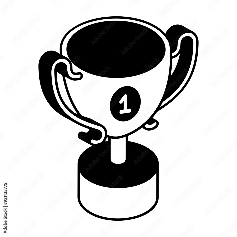 1st position award vector icon design, token of recognition symbol ...