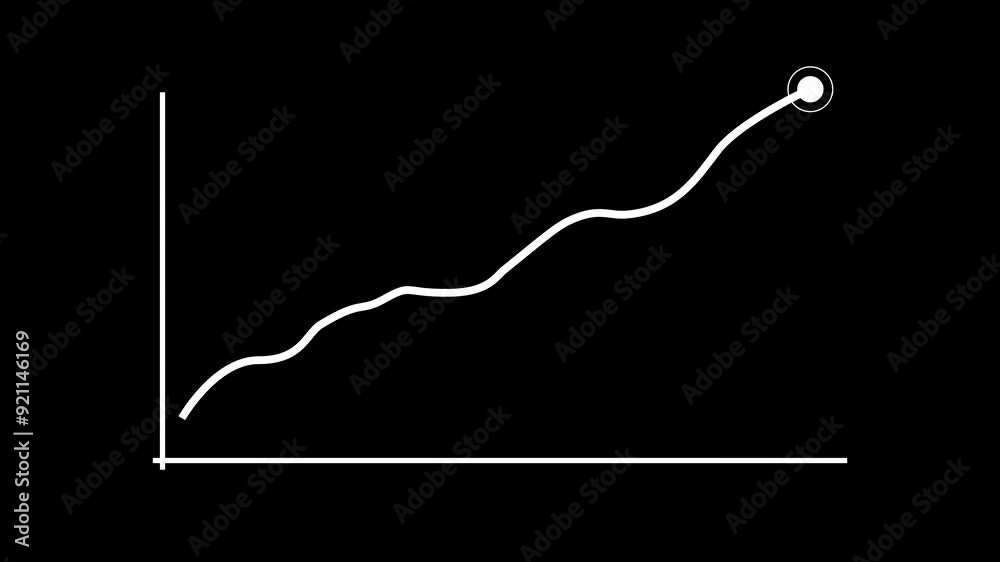 Infographic growing line chart graph, business development competition ...