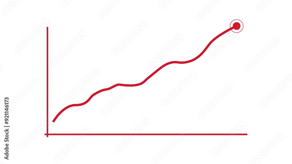 Infographic growing line chart graph, business development competition ...