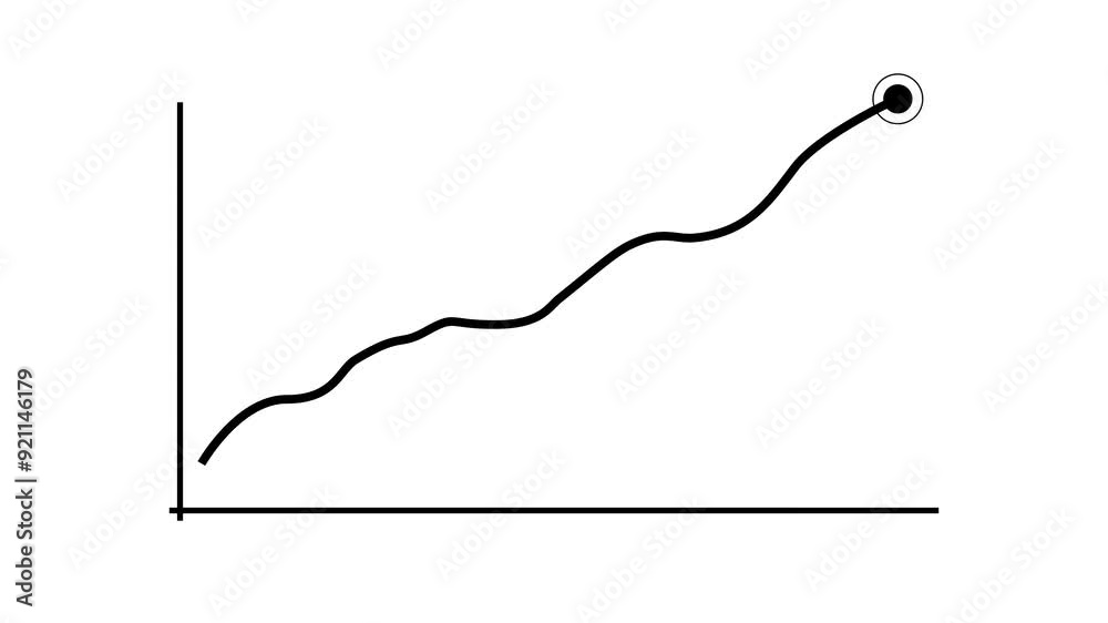 Infographic growing line chart graph, business development competition ...