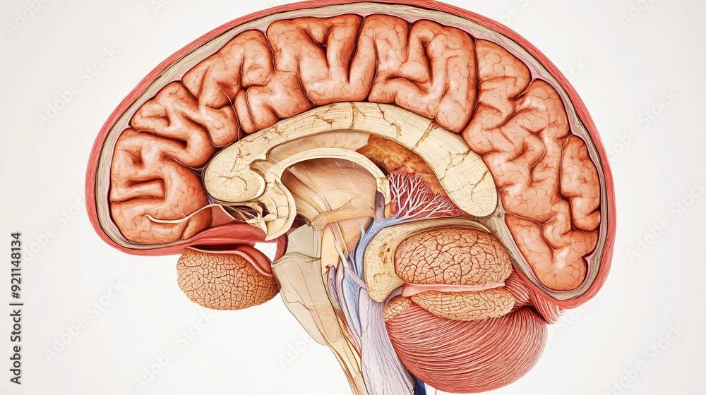 Anatomical diagram of the human amygdala showing detailed structures ...