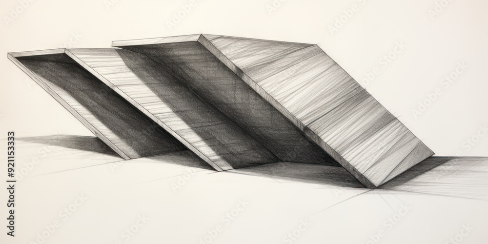 pencil sketch parallel lines at an angle crosshatching, white ...