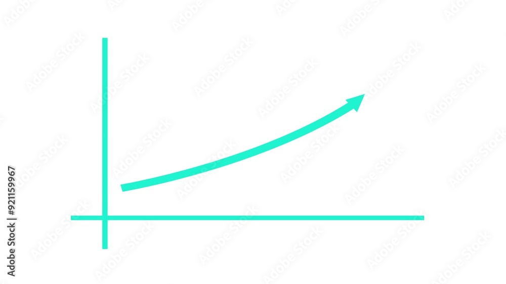 Business graph chart with upward trend animation. abstract business ...