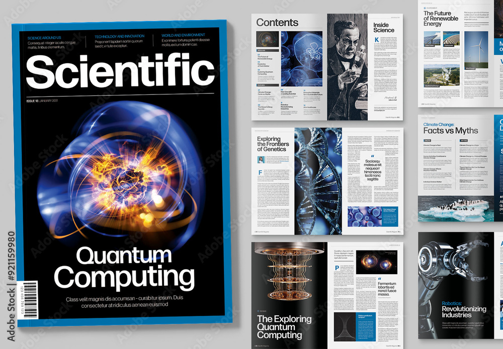 Science Magazine Template Stock Template | Adobe Stock
