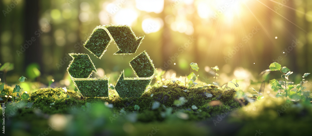 Natural leaf recycling symbol Earth day and save earth concept Plants ...