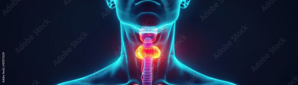 Detailed illustration of the human throat anatomy highlighting the ...