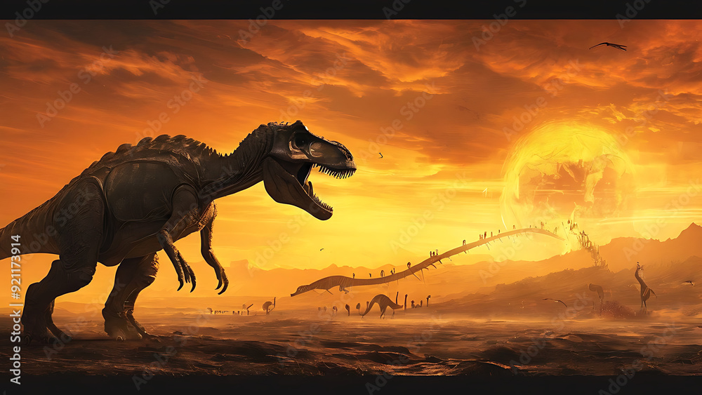 Extinction timelines with extinct species Stock Photo | Adobe Stock