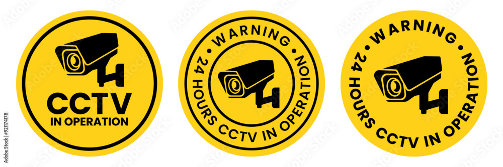 Security Camera or cctv sign, logo, badge, icon, sticker, label, emblem ...