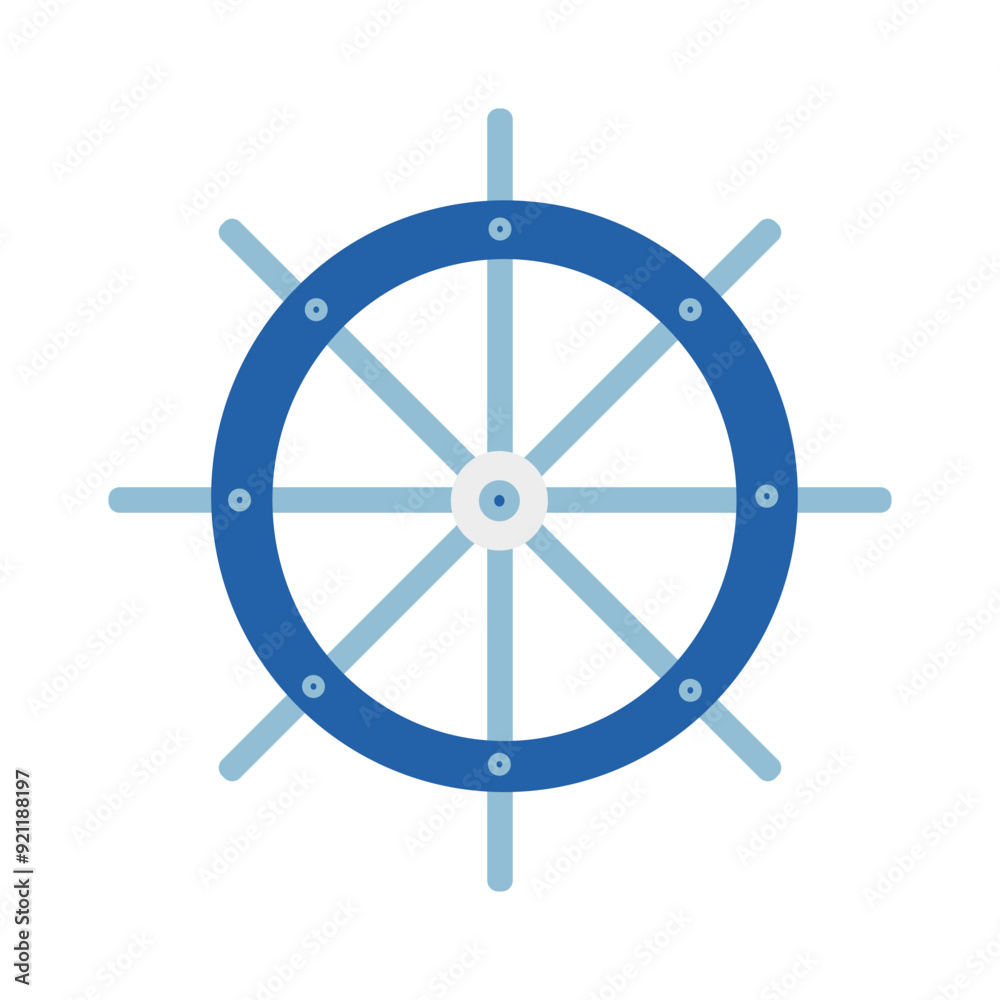 A blue and white wheel with a white background. The wheel is the center ...
