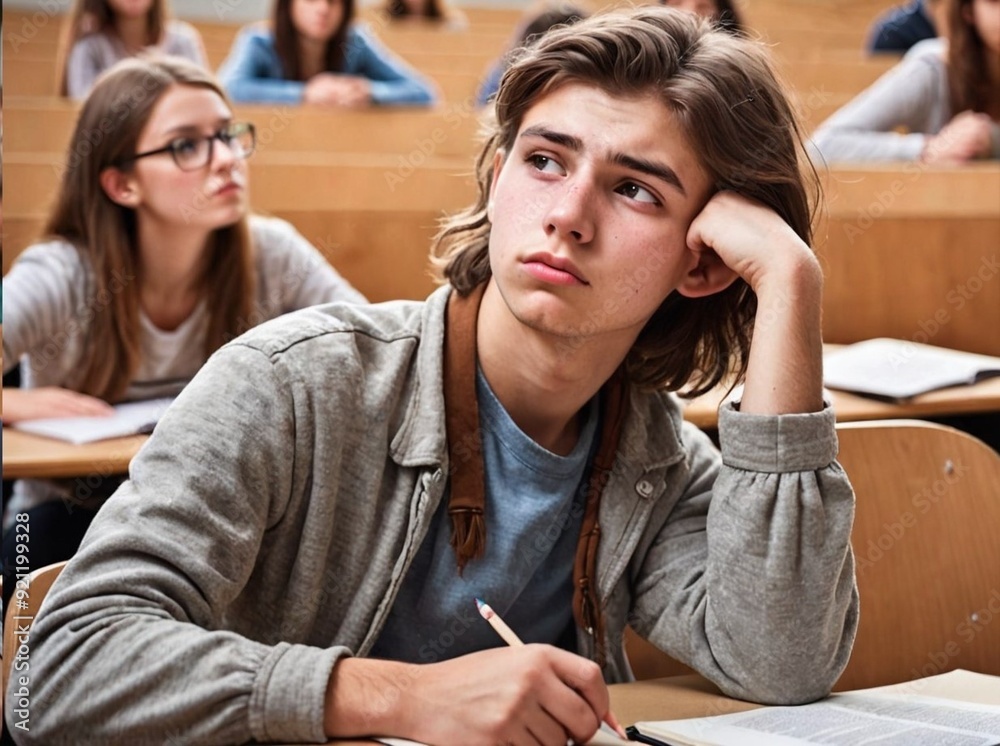 Stunning high resolution photos of bored young student at university ...