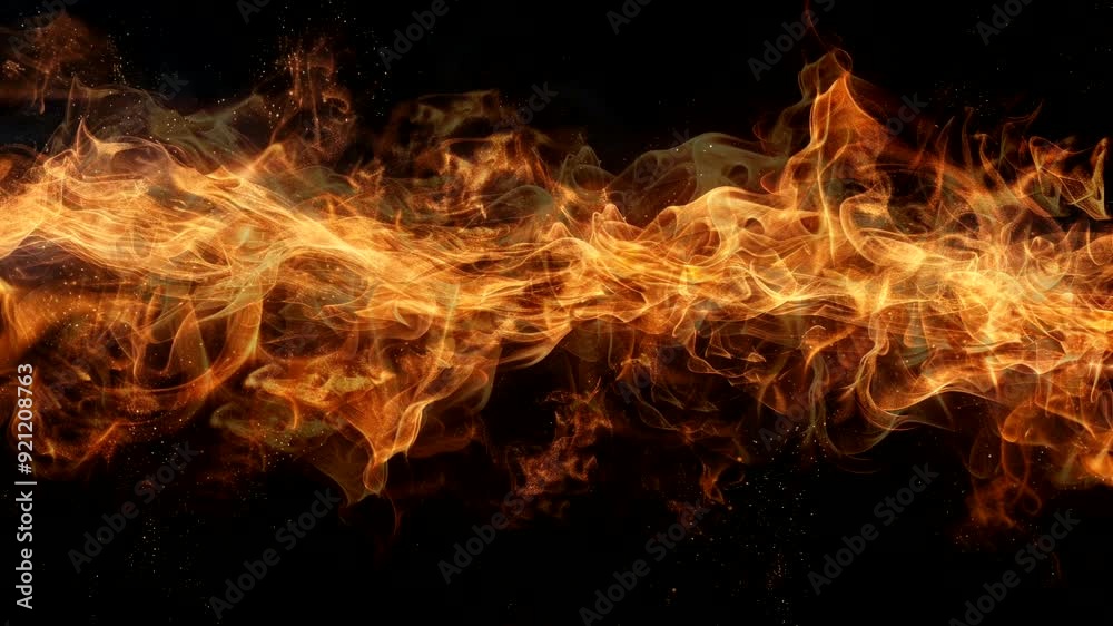 fire flames or burning on dark background video looping background 4k ...
