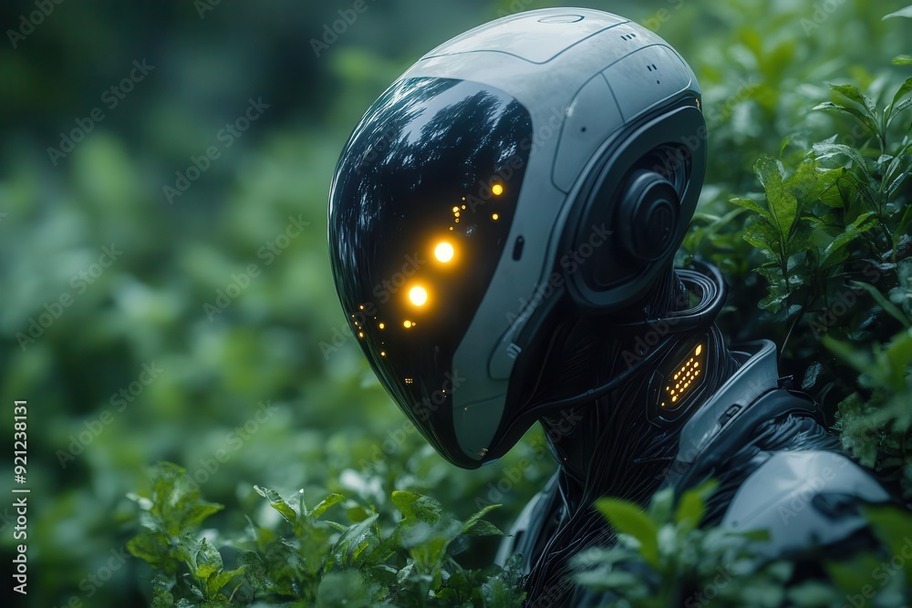 extraterrestrial being observing earths forest bioluminescent alien ...