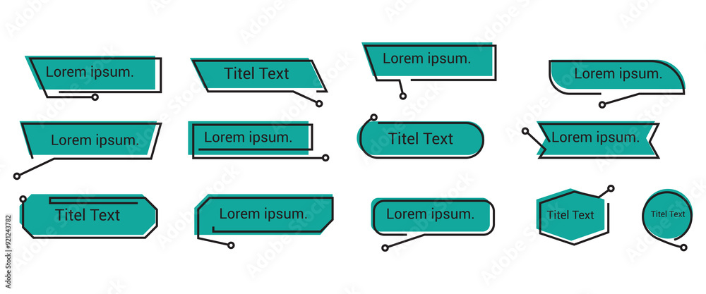Set of callouts titles. Callout bar labels collection. Quote box frame ...