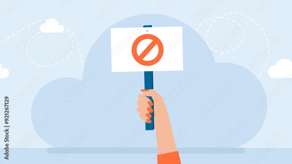 Woman Hand holding sign. Struggle for rights concept. Protest poster ...
