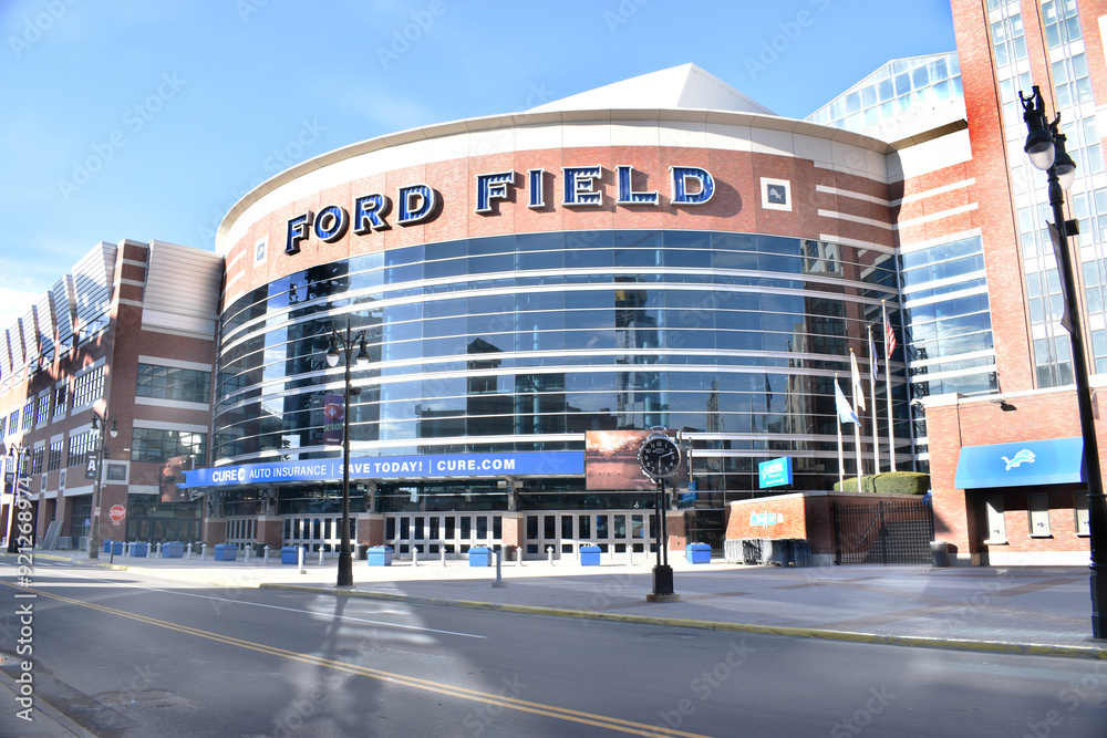 Ford Field, Detroit, Michigan, April 19, 2024. Ford Field in Downtown ...