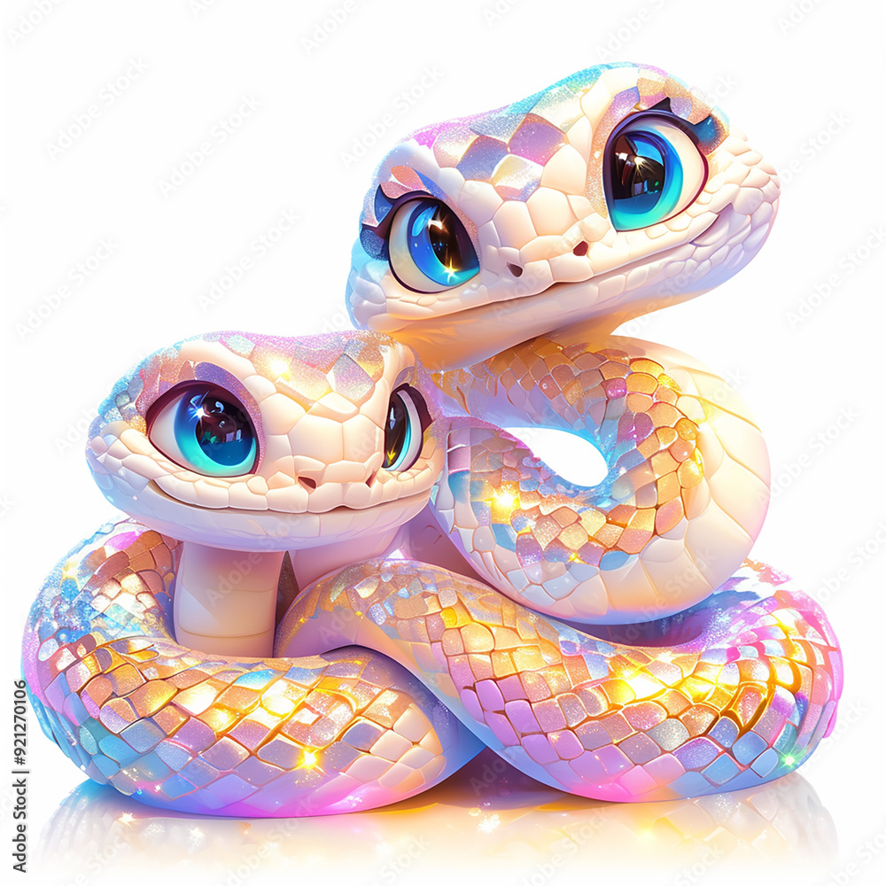 2025 Two cartoon snakes are hugging each other, with one of them ...