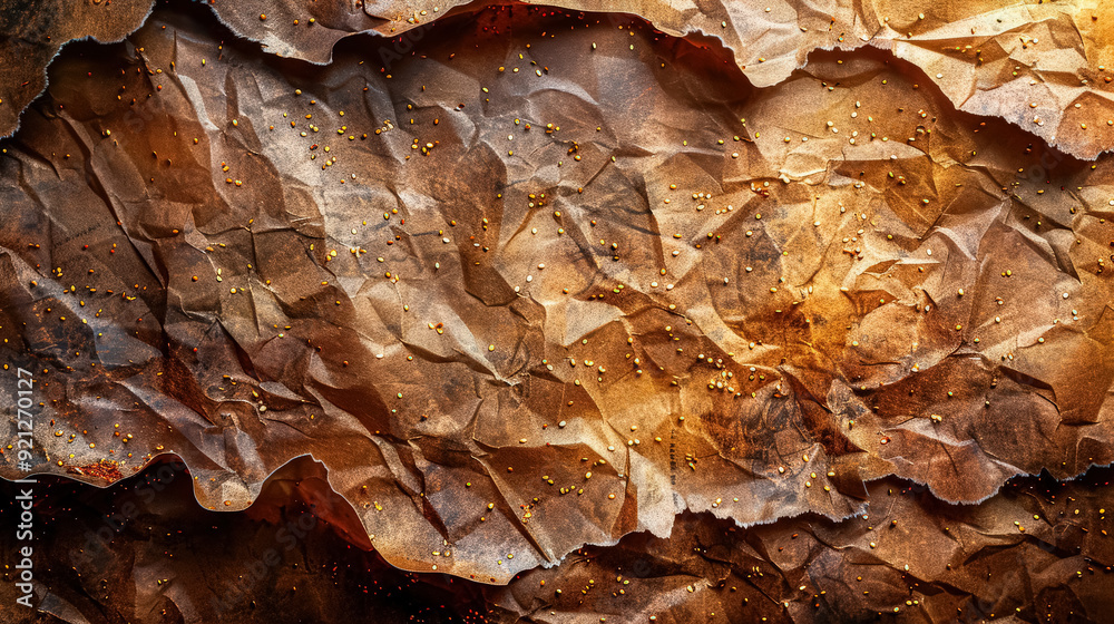 The image is of a brown surface with a lot of bumps and ridges. The ...