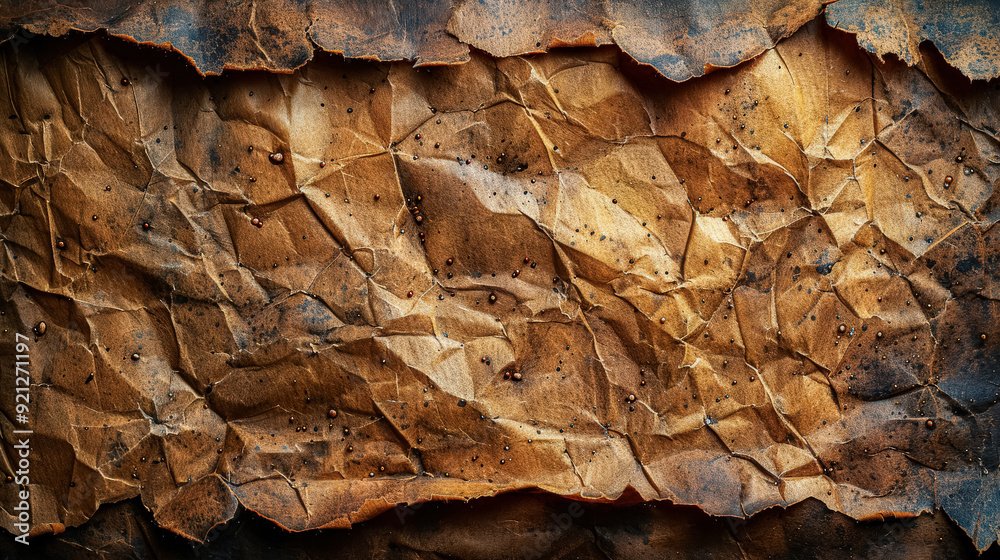 The image is of a brown surface with a lot of bumps and ridges. The ...