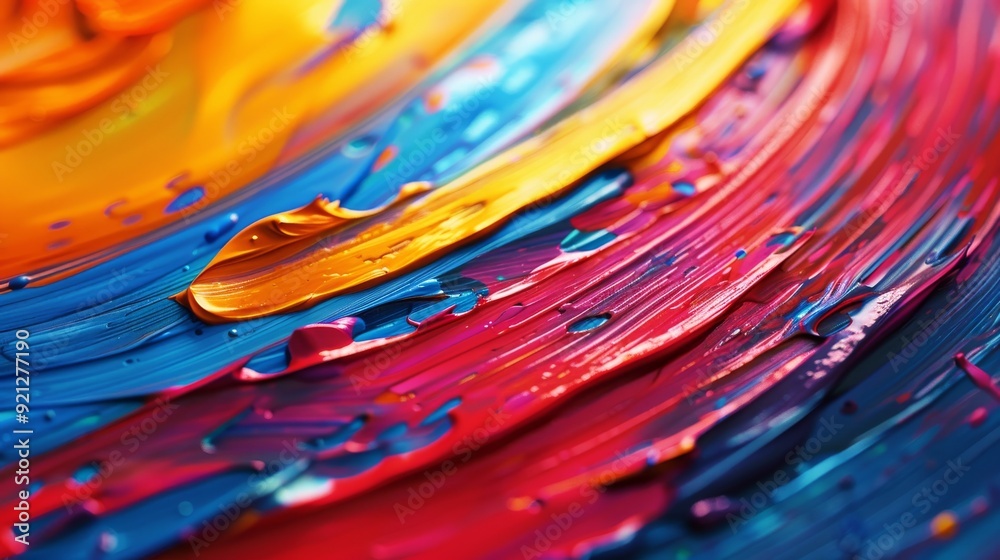 Dynamic Paint Streaks: Bold streaks of paint across the canvas, using a ...