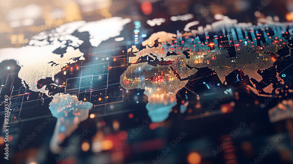 Vibrant 3D World Map with Dynamic Data Visualization and Colorful ...