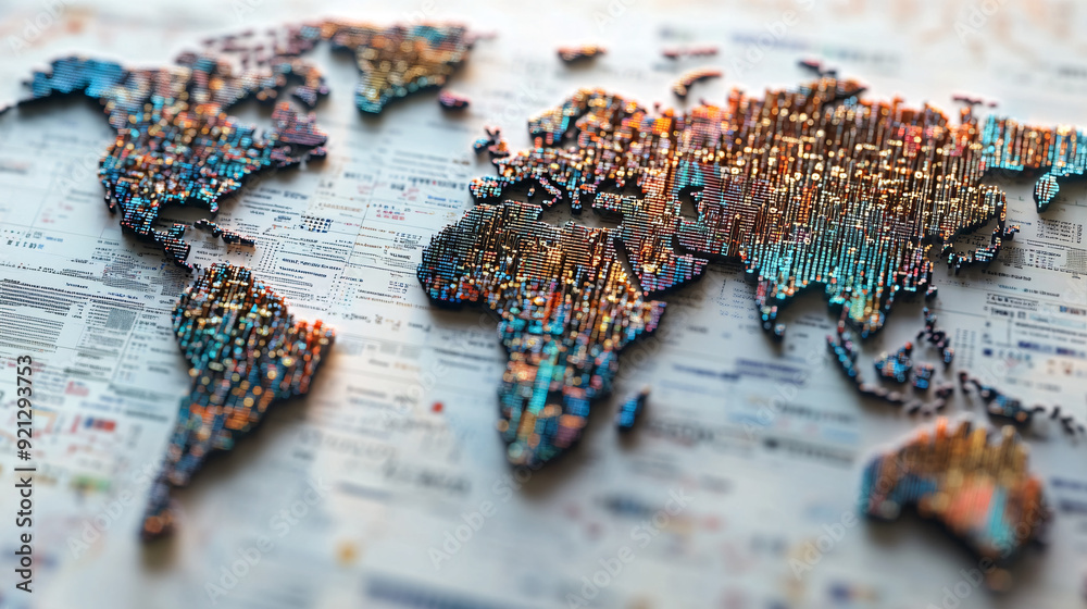 Vibrant 3D World Map with Dynamic Data Visualization and Colorful ...