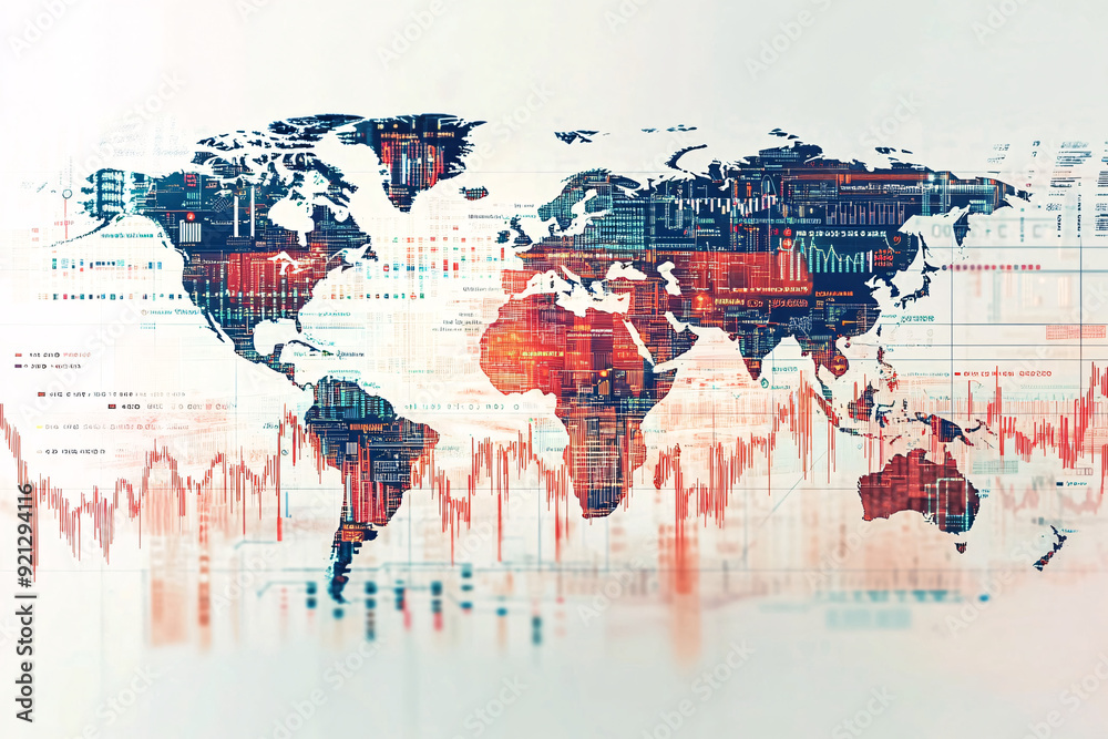 Vibrant 3D World Map with Dynamic Data Visualization and Colorful ...