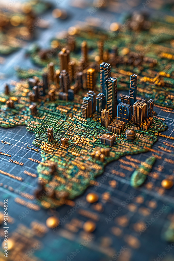 Vibrant 3D World Map with Dynamic Data Visualization and Colorful ...
