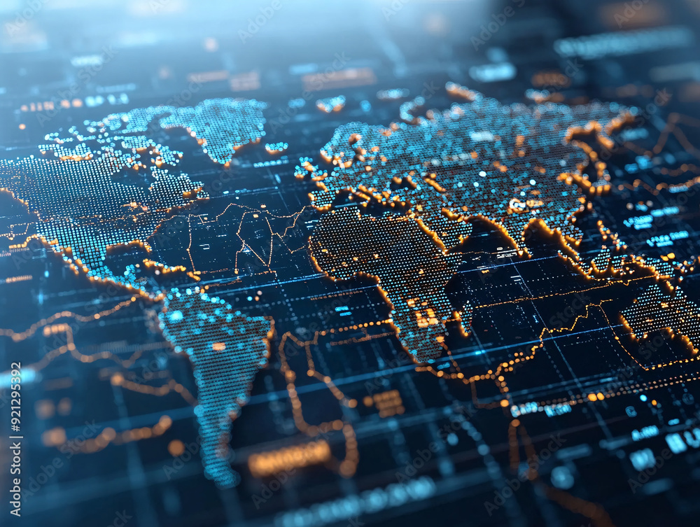 Vibrant 3D World Map with Dynamic Data Visualization and Colorful ...