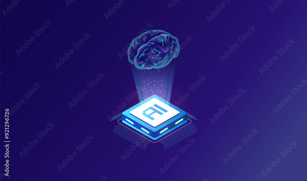 AI Artificial Intelligence vector banner, AI (Artificial Intelligence ...