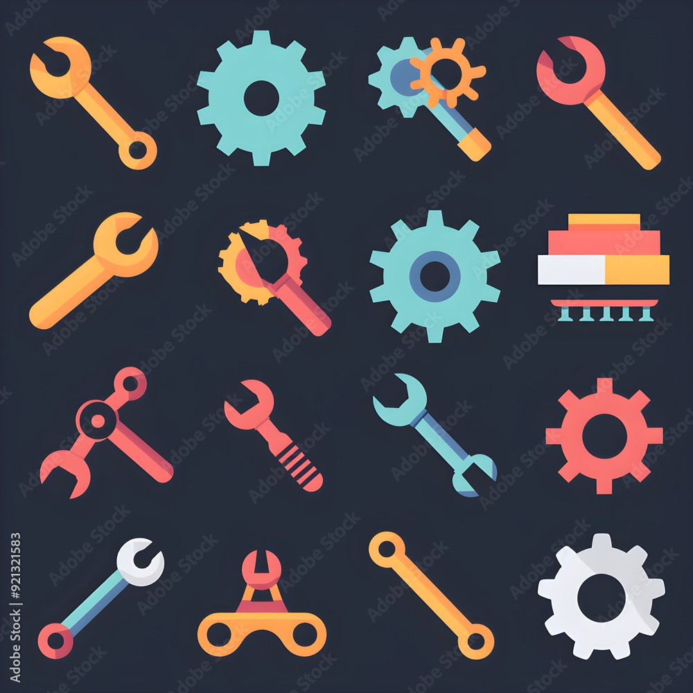 Quick Fix Icons - Minimalist, Colorful Representation of Repair and ...