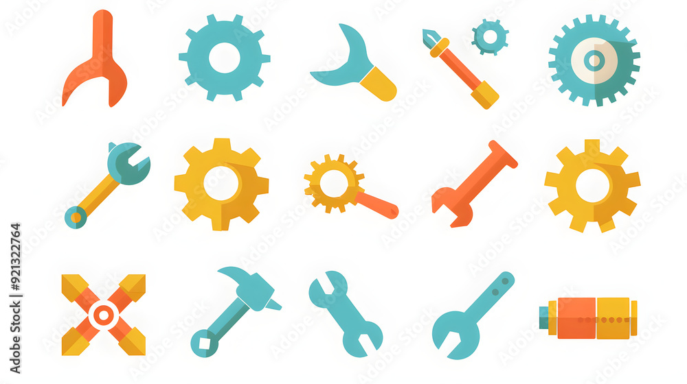 Quick Fix Icons - Minimalist, Colorful Representation of Repair and ...