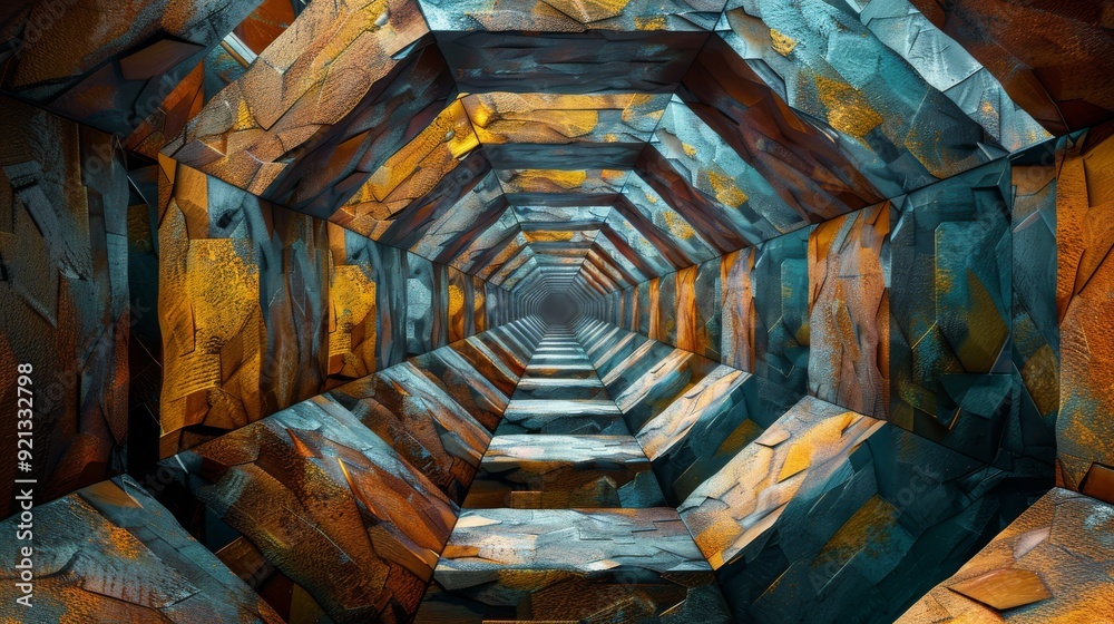 Interlocking Hexagons Hexagonal Shapes Interlocking In A Complex Abstract Pattern Using A