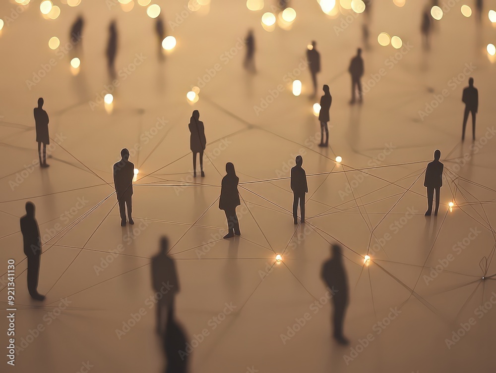 Diagram showing various nodes (people) connected by lines representing ...