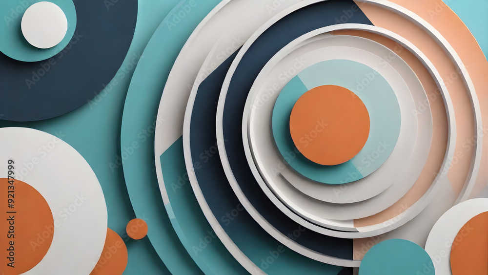 A creative 2D rendering of lines and circles in a dynamic composition ...