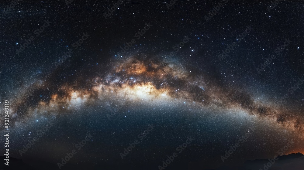 A crystal-clear night sky with the Milky Way stretching across, the ...