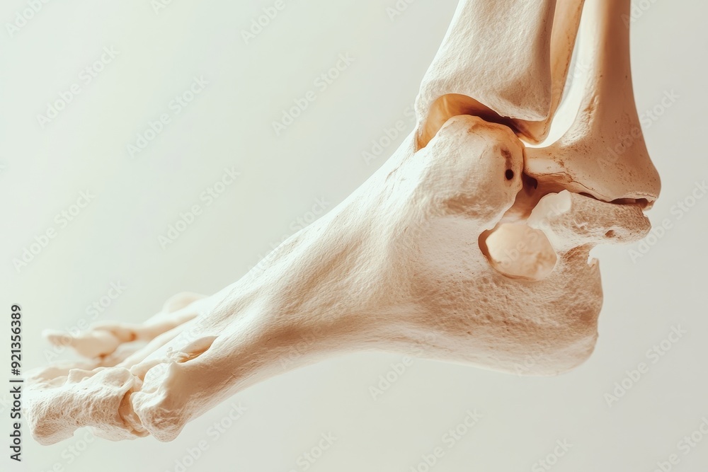 A detailed view of the human foot bones, showcasing the intricate ...