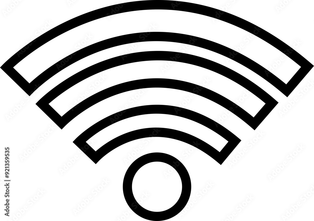 Wi-fi wireless internet signal icon in line. vector for apps or website Network like Connection ...
