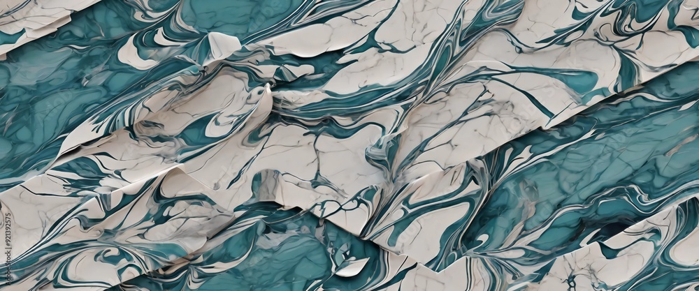 Teal Marble with Well-Defined White Veins – Luxurious Marble Texture ...