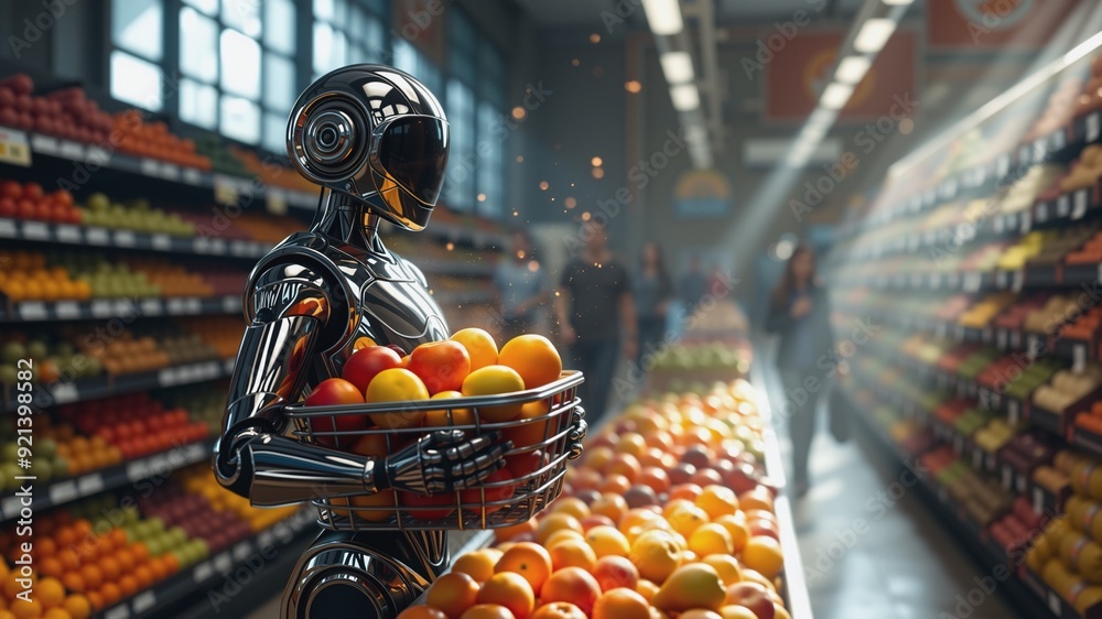 Robot Grocery Shopping Assistance, robot autonomously selecting fresh ...