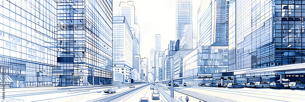 Dynamic Cityscape Capturing the Essence of Urban Life with Minimalist ...