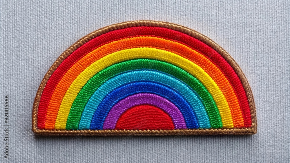 Embroidered rainbow pride patch on background, LGBTQ, Pride, Equality, Diversity, Inclusion ...