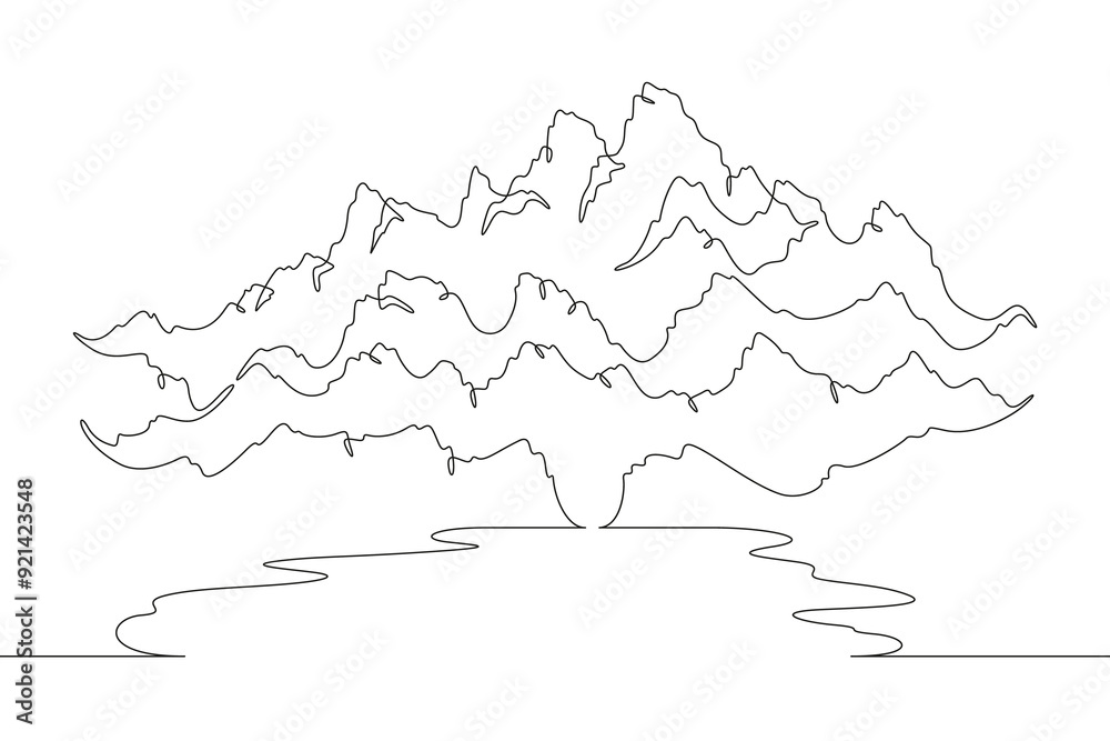 Mountain landscape with a lake. Rocks near the water. Mountain lake ...