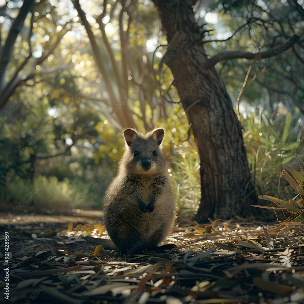 Serene Quokka Habitat: Lush Vegetation and Eucalyptus Trees in Western Australia's Rottnest ...