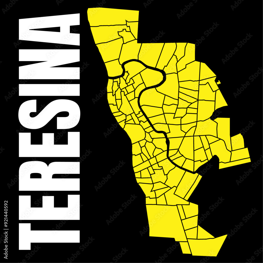 Vetor de Complete map of the city Teresina, capital of the Brazilian ...