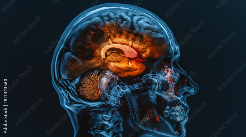Illuminated Mind: A translucent human head reveals the intricate ...