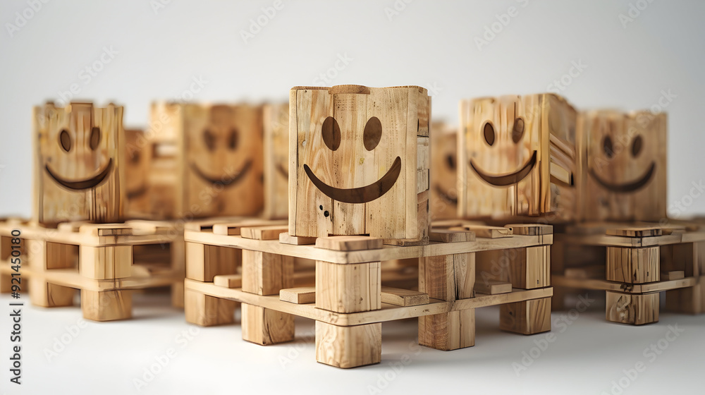 Enchanted Pallets: 3D Flat Icons of People with Beaming Faces Fantasy ...