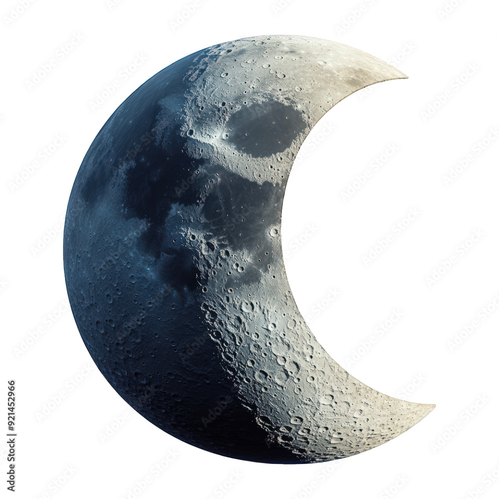 Crescent Moon With Smooth Surface, Isolated On Transparent Png ...