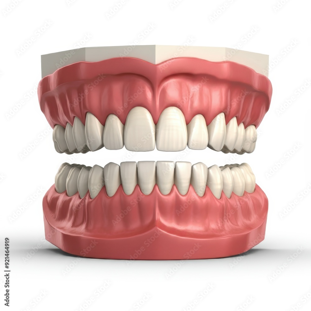 dentures, realistic render, close-up, teeth and gums, dental model ...