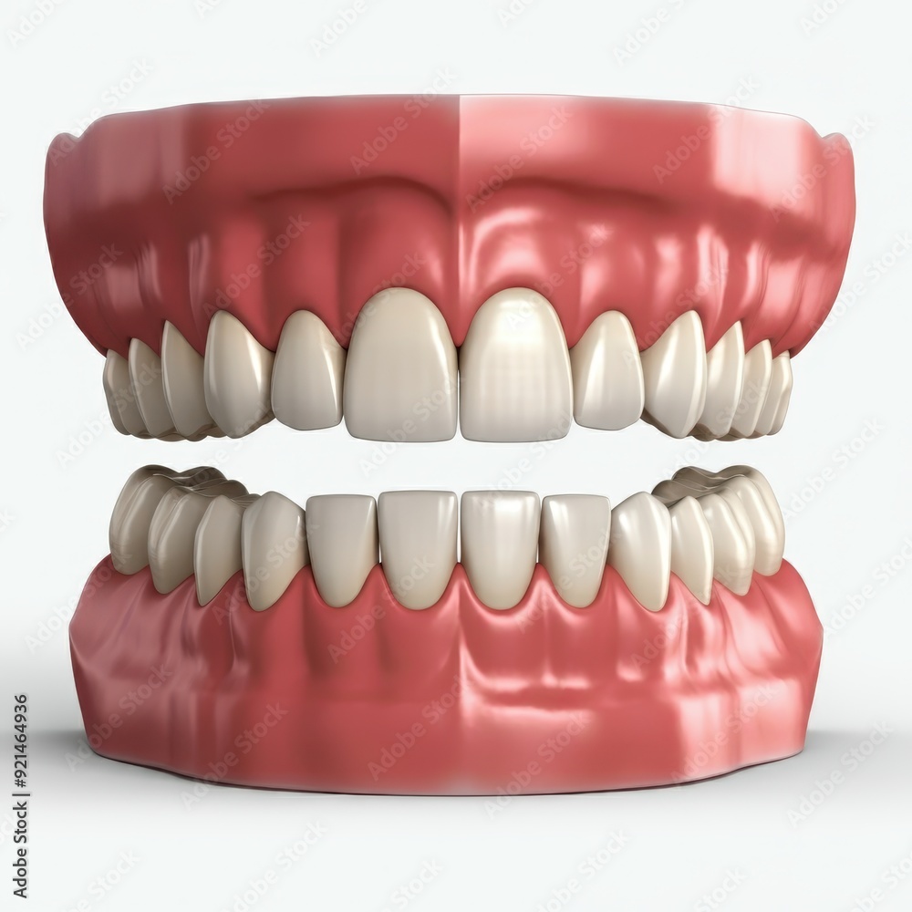 dentures, realistic render, close-up, teeth and gums, dental model ...