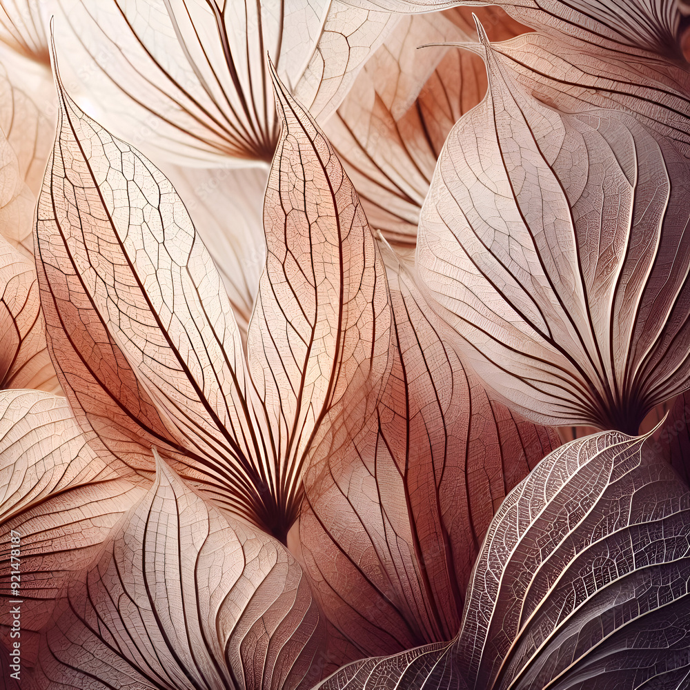 Nature pattern of dry petals, transparent leaves with natural texture ...